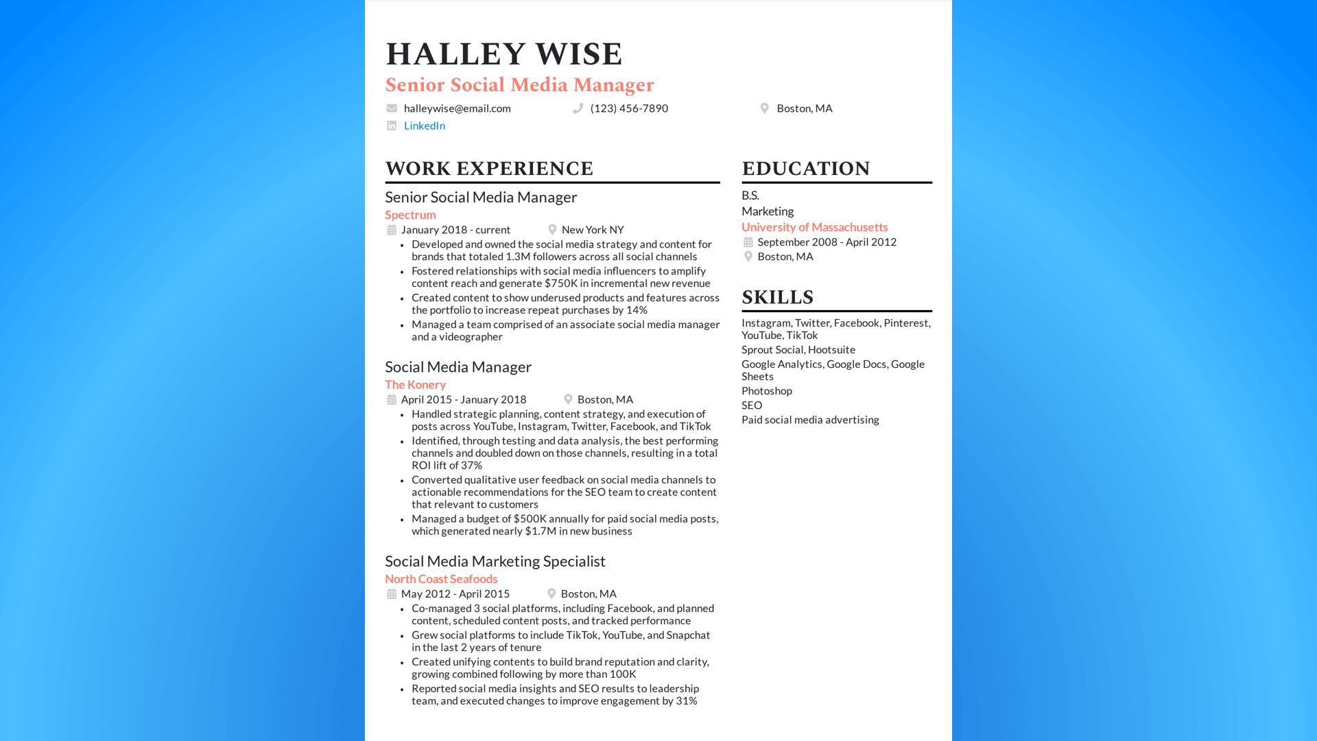 11 Social Media Manager Resume Examples Tips 2023 Vista Social
